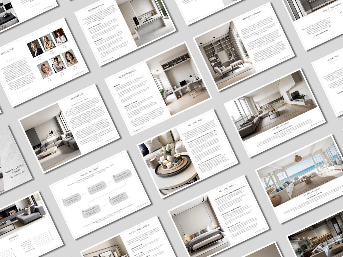 White Minimalist Interior Design Client Welcome Packet Template ...