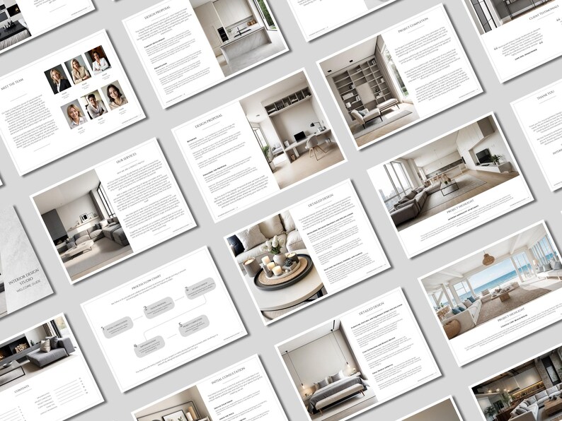 White Minimalist Interior Design Client Welcome Packet Template ...