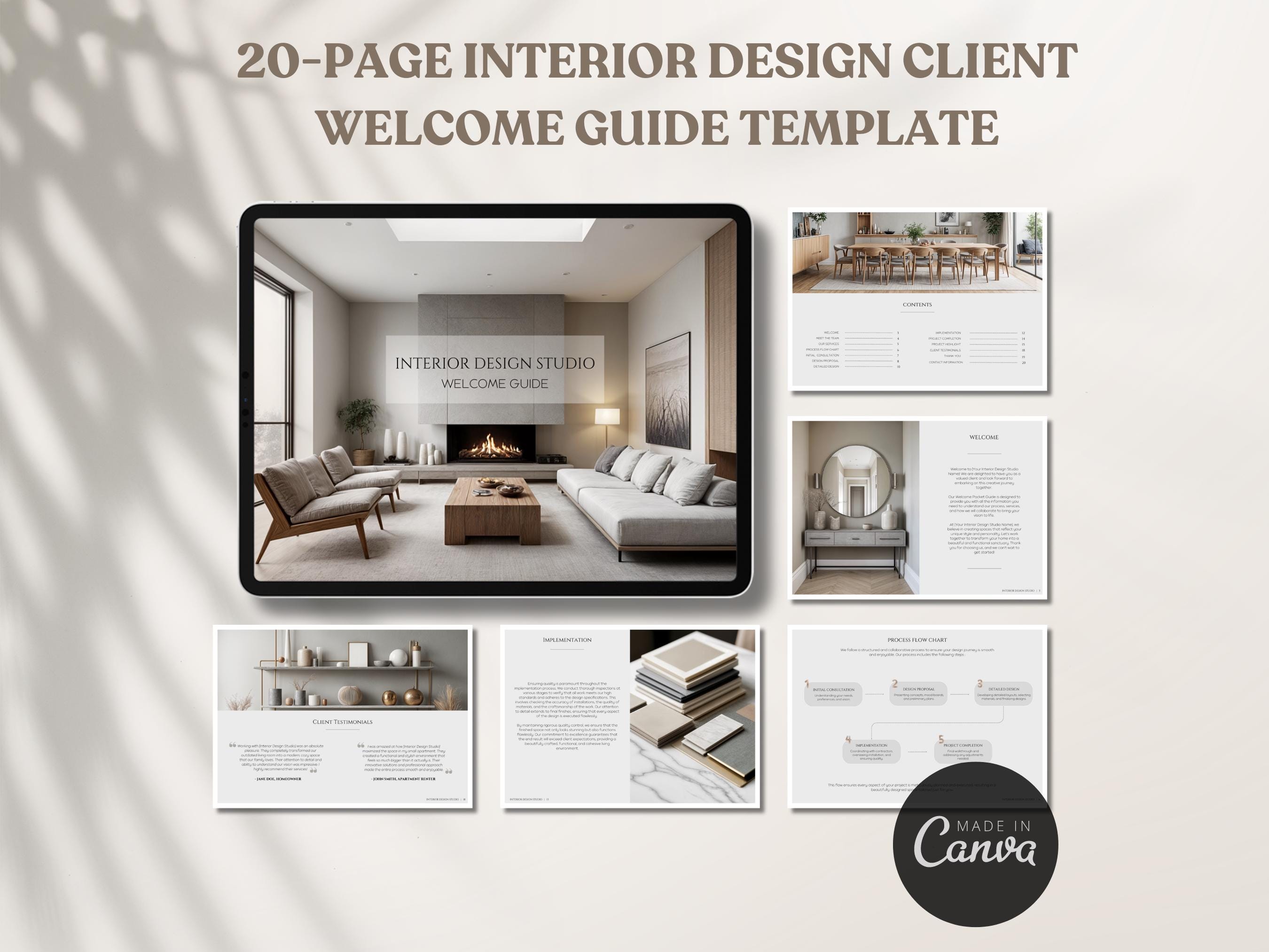 Interior Design Client Welcome Guide Template Interior Design Studio ...
