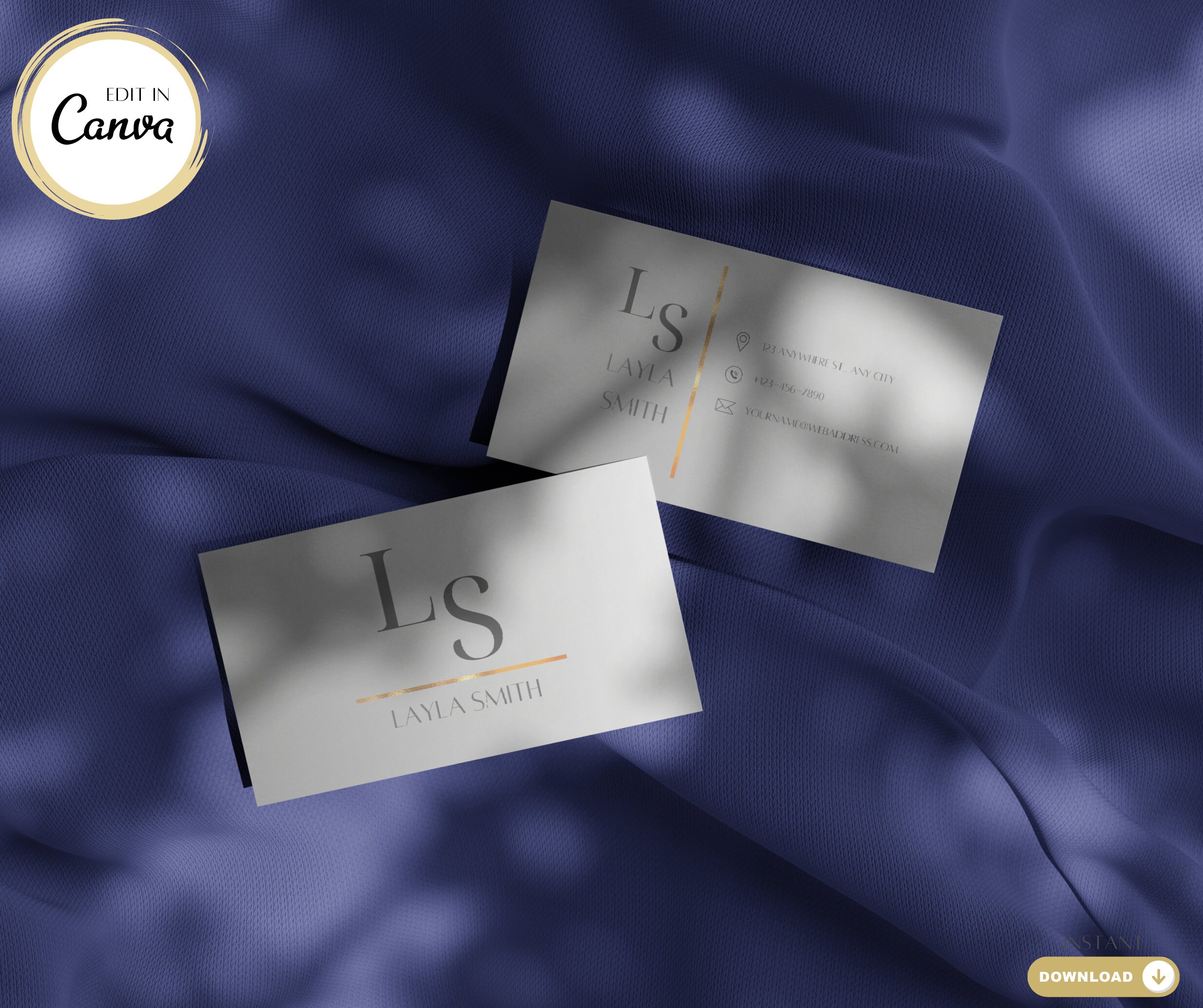 Editable Simple and Minimalist Personal Business Card Printable ...