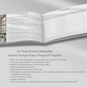 Interior Design Project Proposal Template, Modern Minimalist Design ...