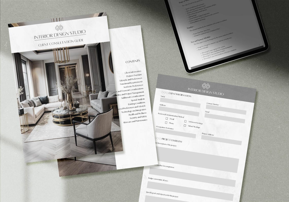 Modern Minimalist Interior Design Client Contract and Client Guide ...