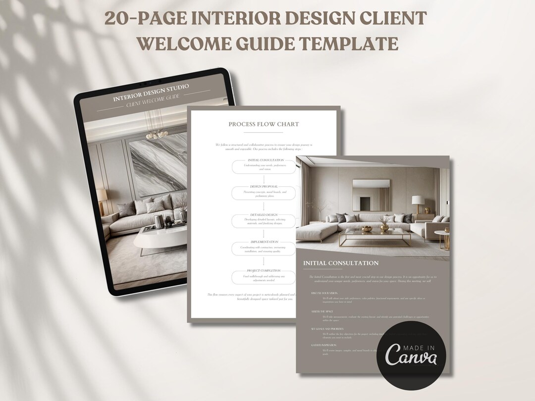 Interior Design Client Welcome Guide Template, Interior Design Studio ...