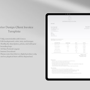 Interior Design Client Invoice Template, Design Project Management ...