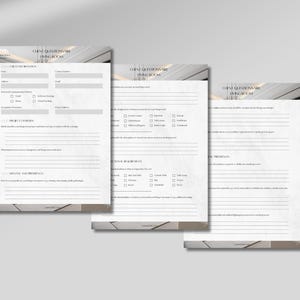 Modern Interior Design Client Questionnaire Living Room Template Client ...