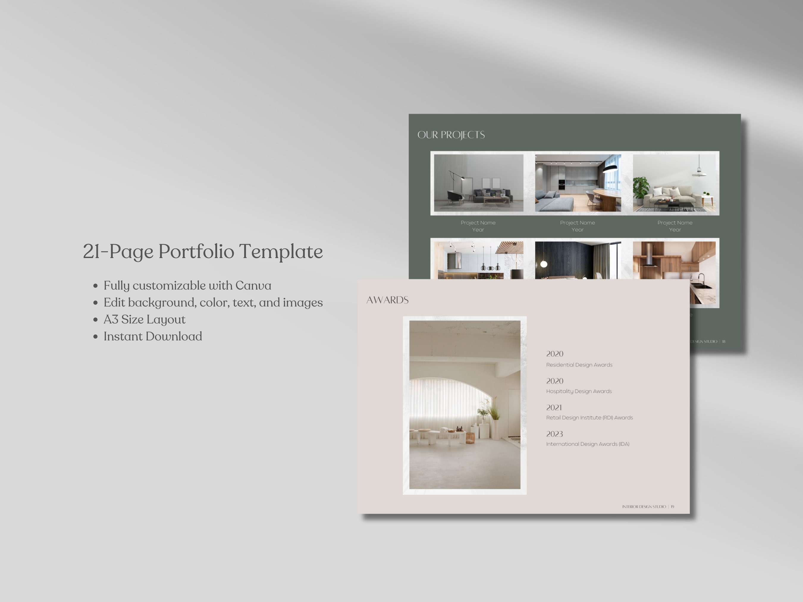 Interior Design Portfolio Template, Interior Design Studio and Services ...