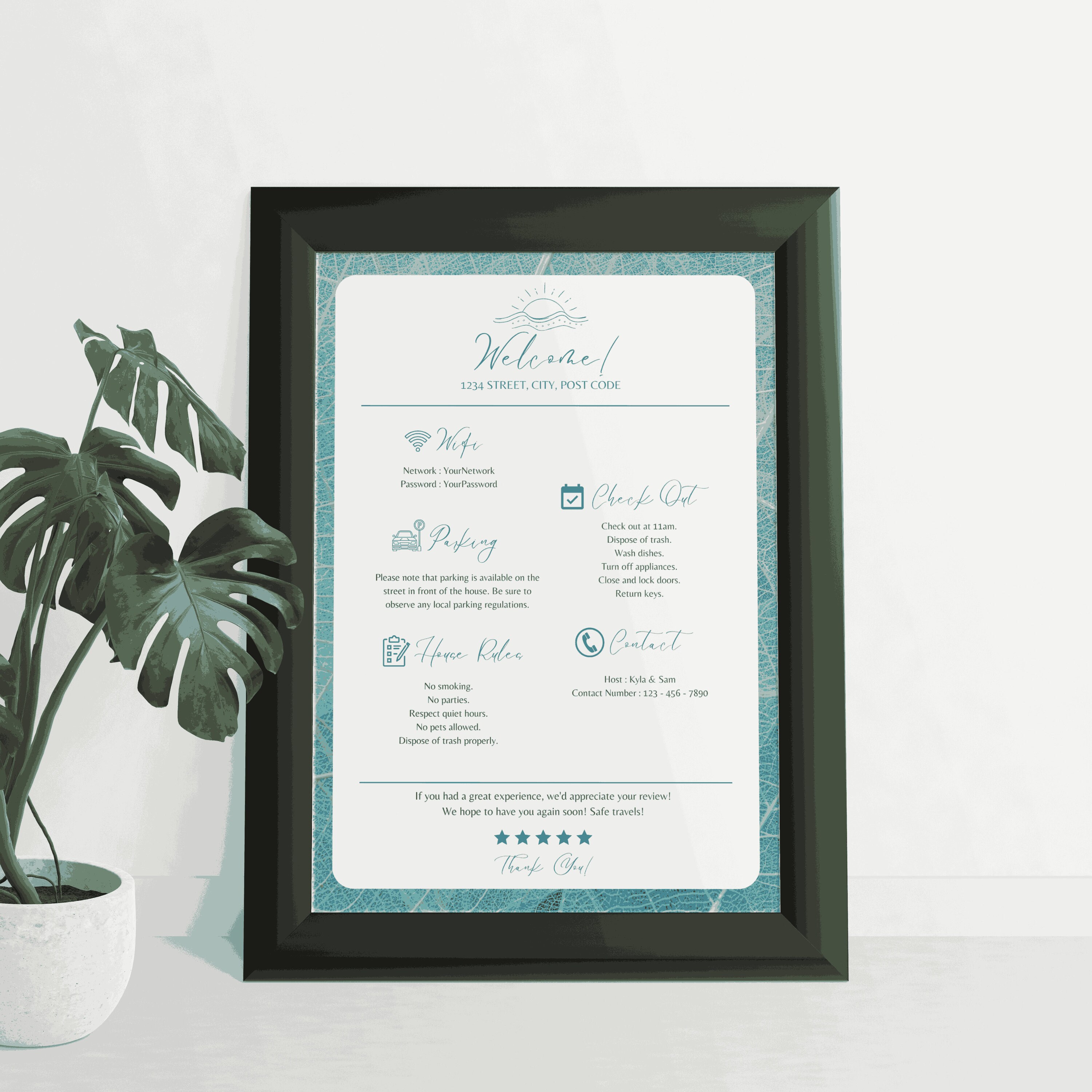 Beach Airbnb Welcome Sign Printable and Editable Template Beach House ...