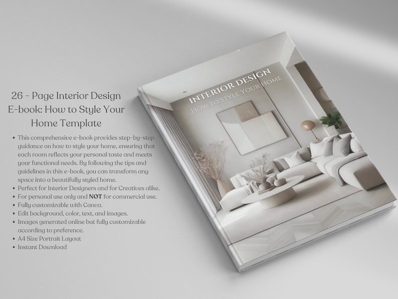 Interior Design Ebook Template How to Style Your Home Guide Home Design ...