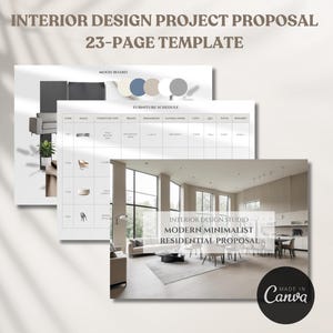 Interior Design Project Proposal Template, Modern Minimalist Design ...