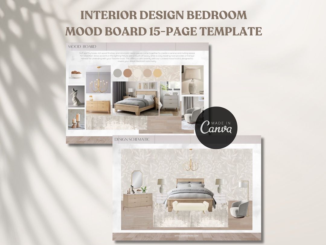 Interior Design Client Presentation Mood Board Template, Contemporary ...