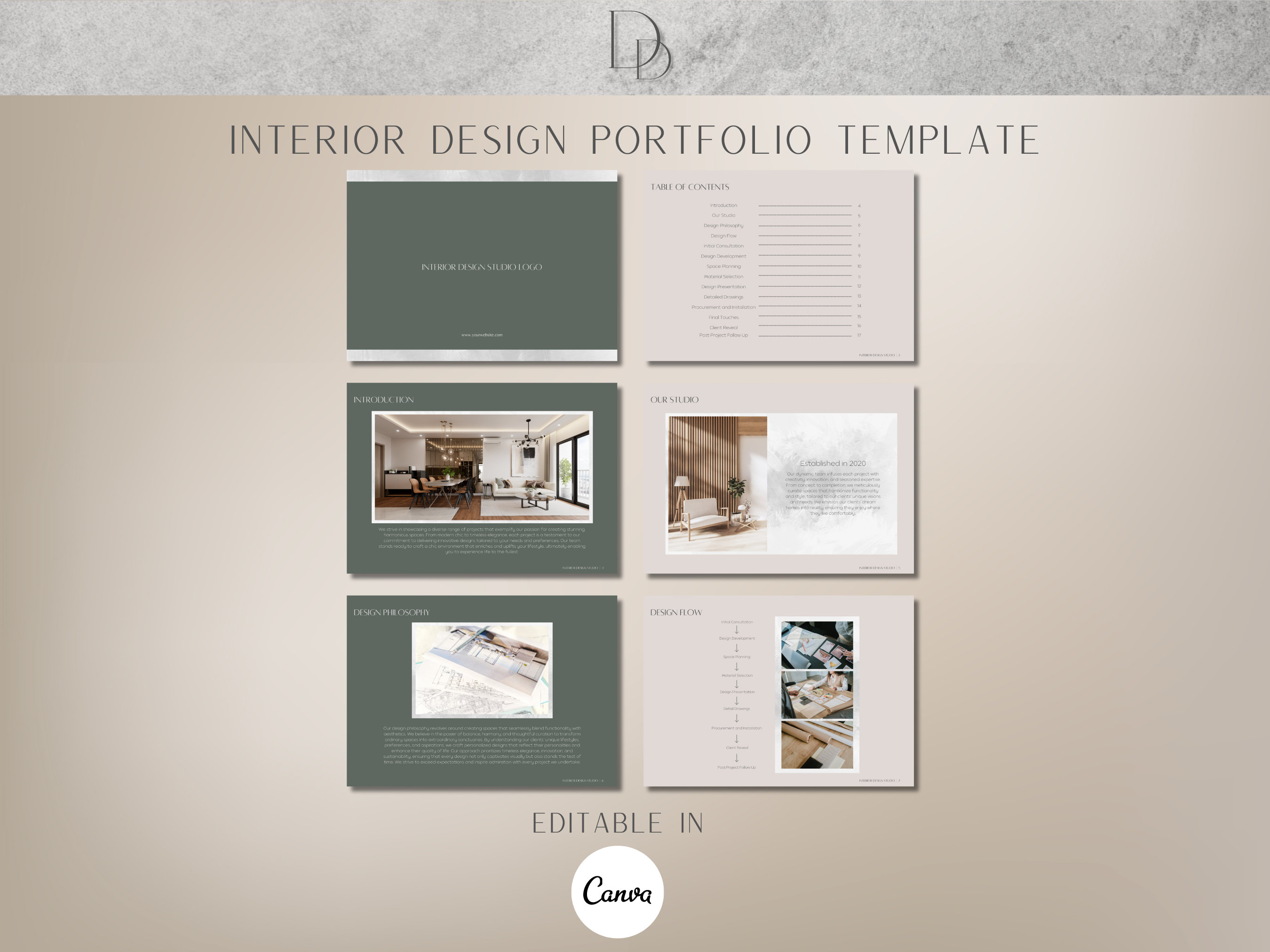 Interior Design Portfolio Template, Interior Design Studio and Services ...
