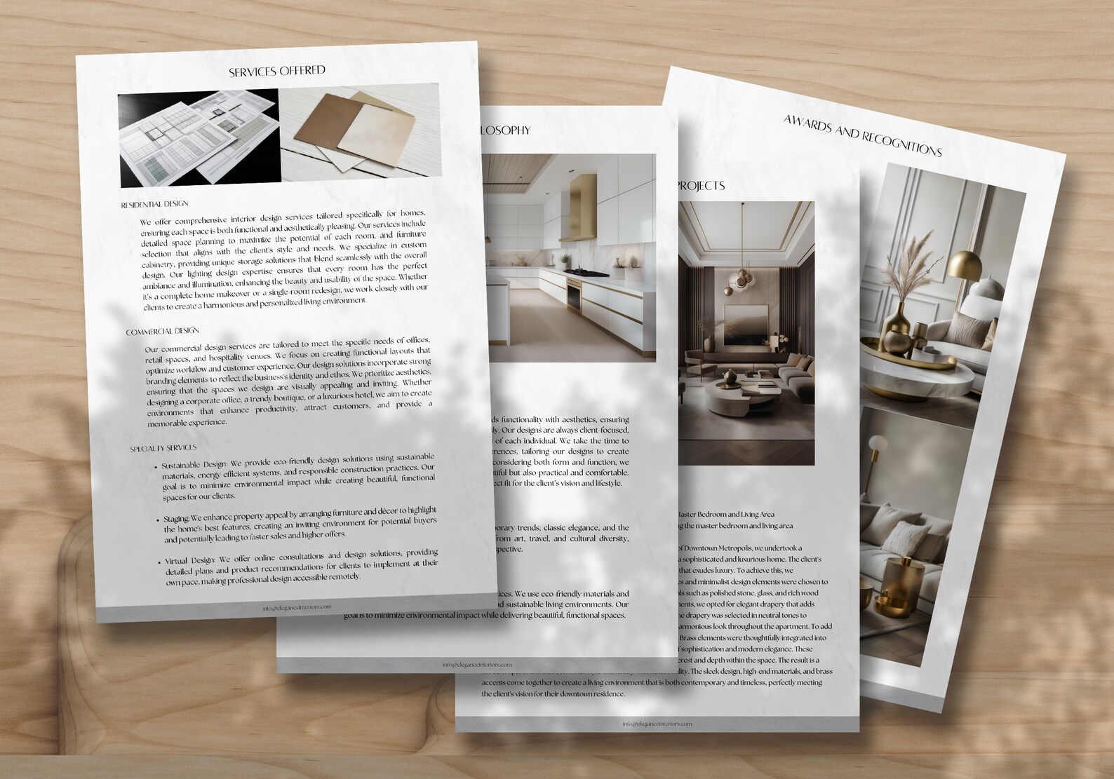 Minimalist Interior Design Studio Portfolio Template Onboarding Client ...