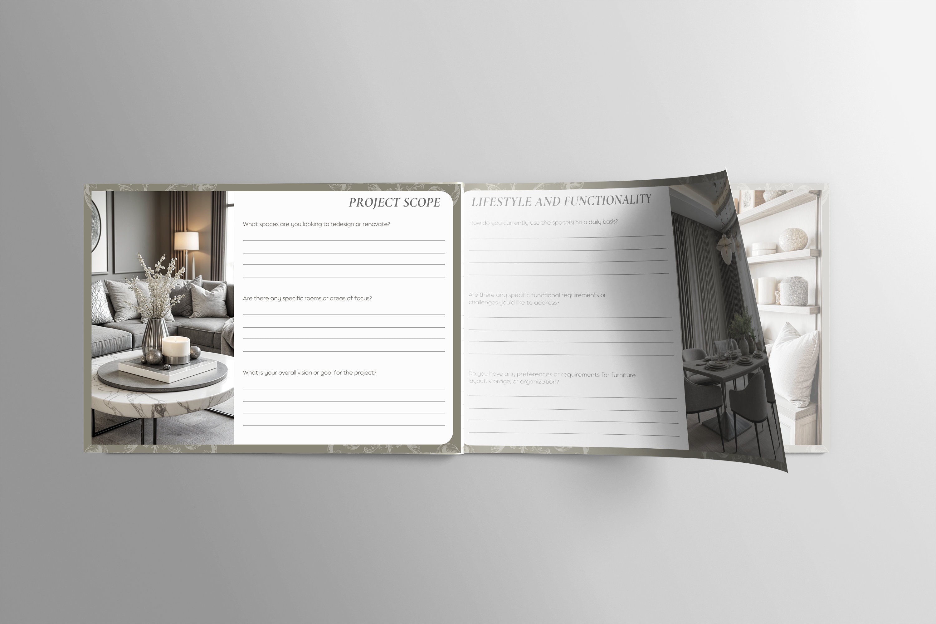 Modern Green Interior Design Client Consultation Guide Template Client ...