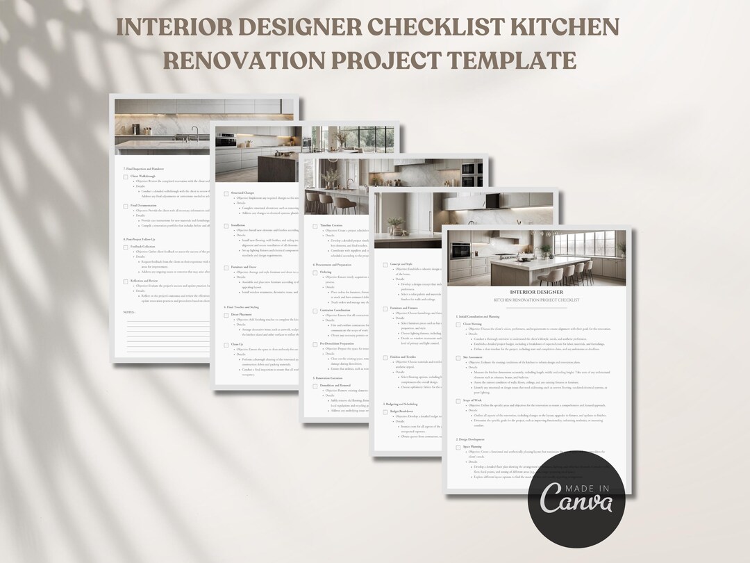 Interior Designer Checklist Kitchen Renovation Project Template ...