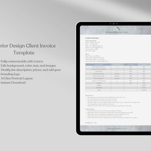 Interior Design Client Invoice Template, Minimalist Invoice Template ...