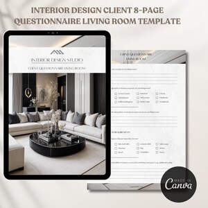 Modern Interior Design Client Questionnaire Living Room Template Client ...
