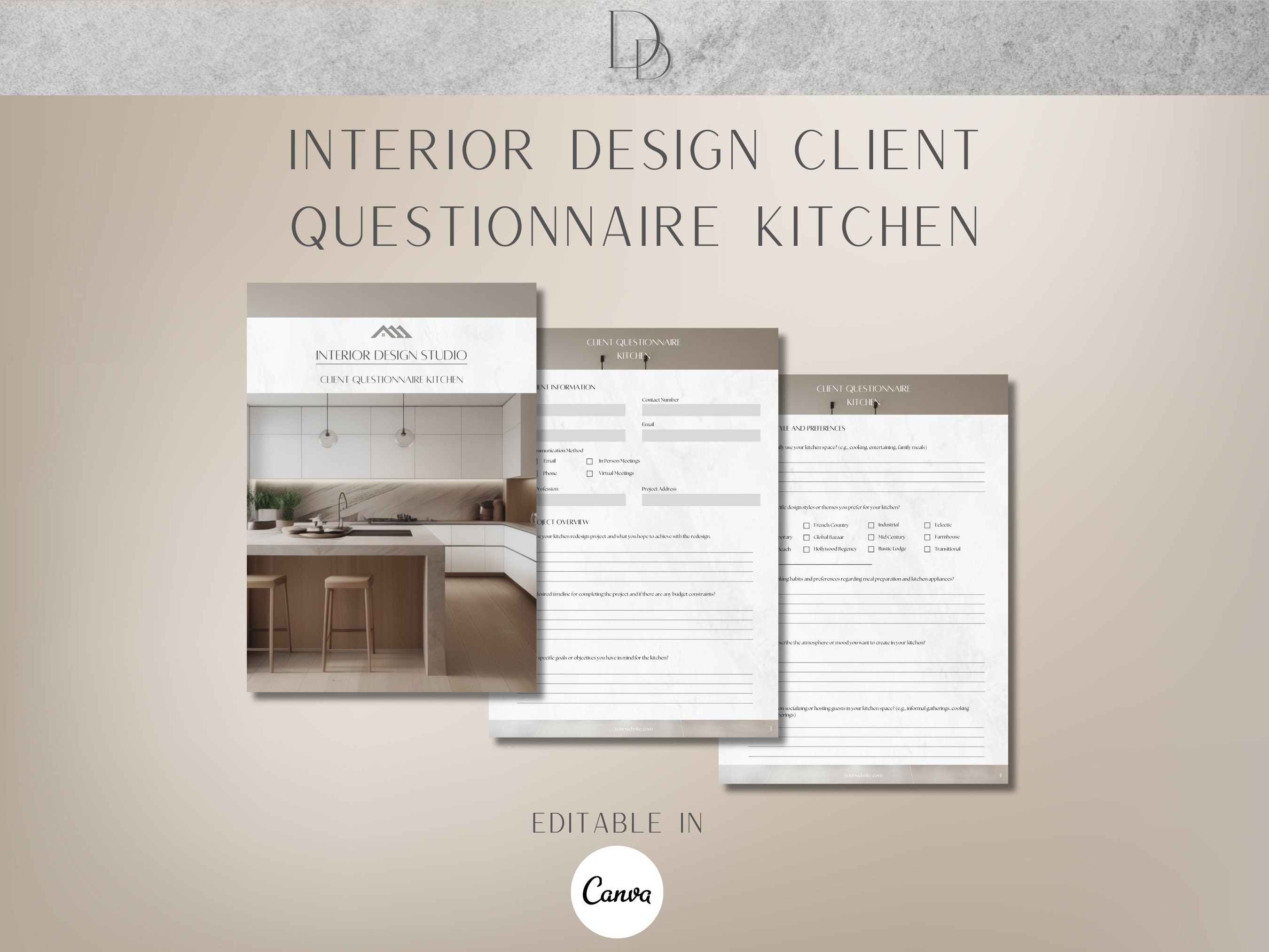 Interior Design Client Questionnaire Kitchen Template, Client ...