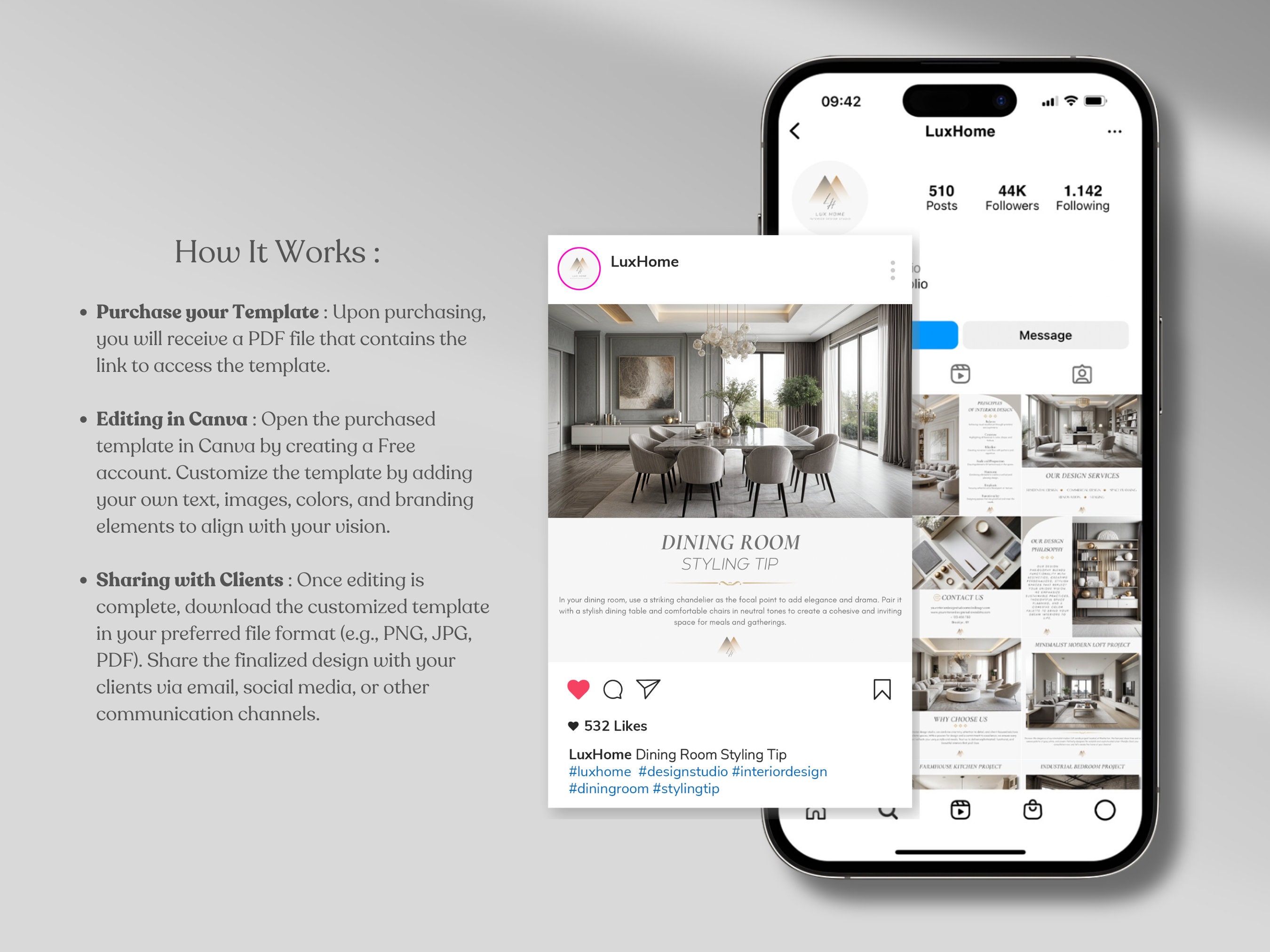 Interior Design Instagram Post Template Social Media Instagram Branding ...
