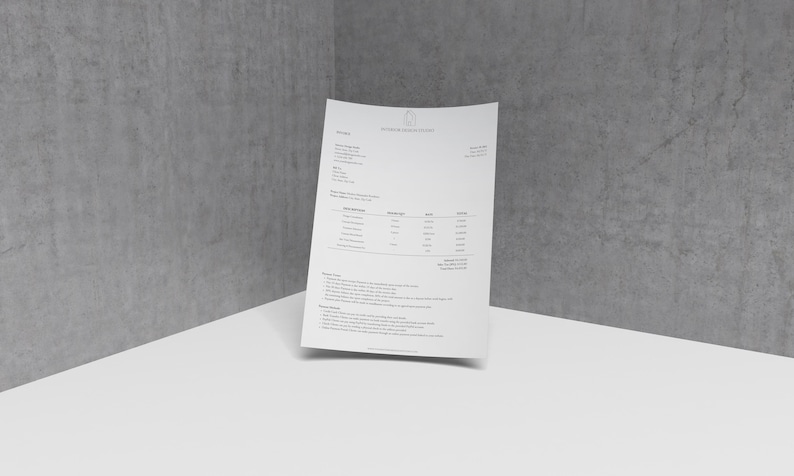 Interior Design Client Invoice Template, Design Project Management ...