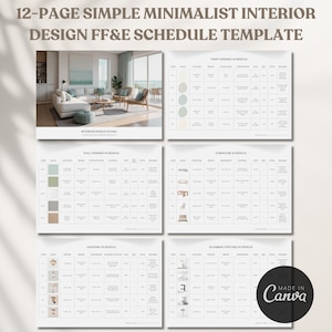 Interior Design FF&E Schedule Template, Furniture and Finishes Schedule ...