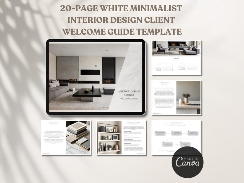 White Minimalist Interior Design Client Welcome Packet Template ...