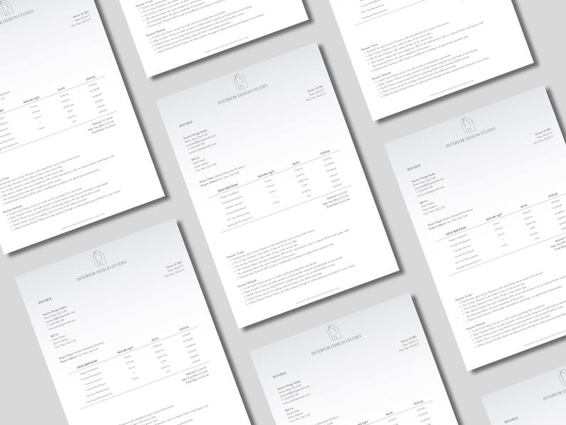 Interior Design Client Invoice Template, Design Project Management ...