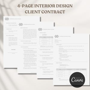 Interior Designer Client Contract Template, Client Onboarding ...
