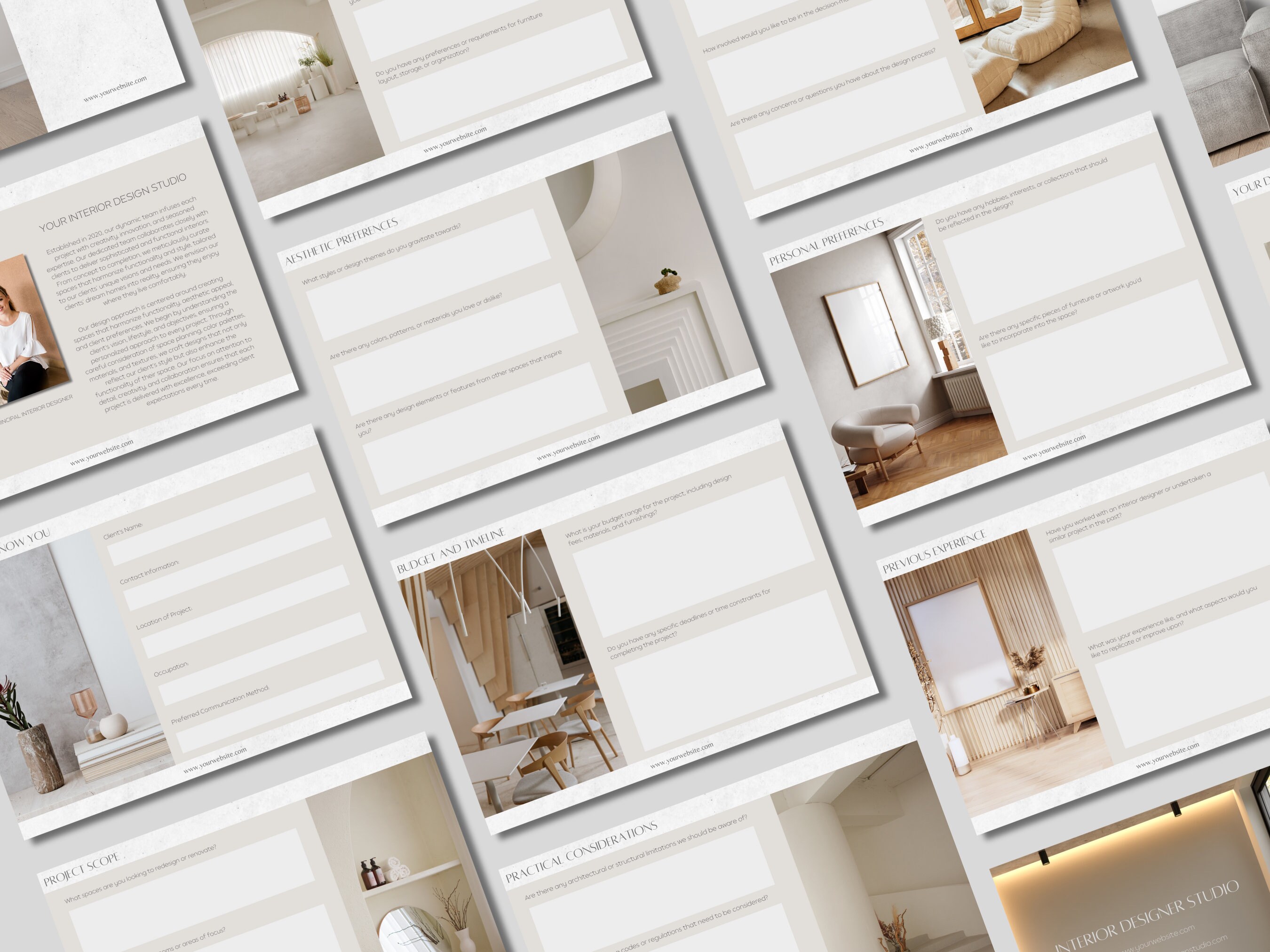 Interior Design Client Consultation Guide Template, Minimalist Interior ...