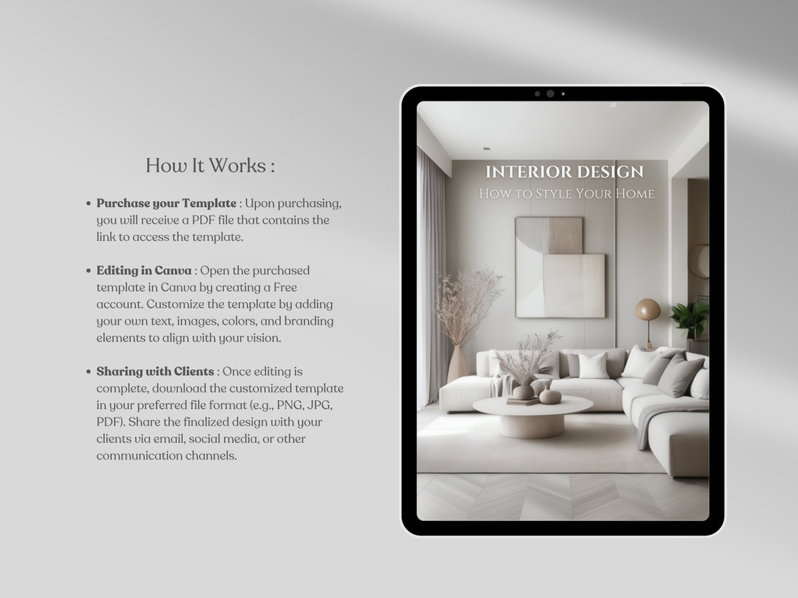Interior Design Ebook Template How to Style Your Home Guide Home Design ...