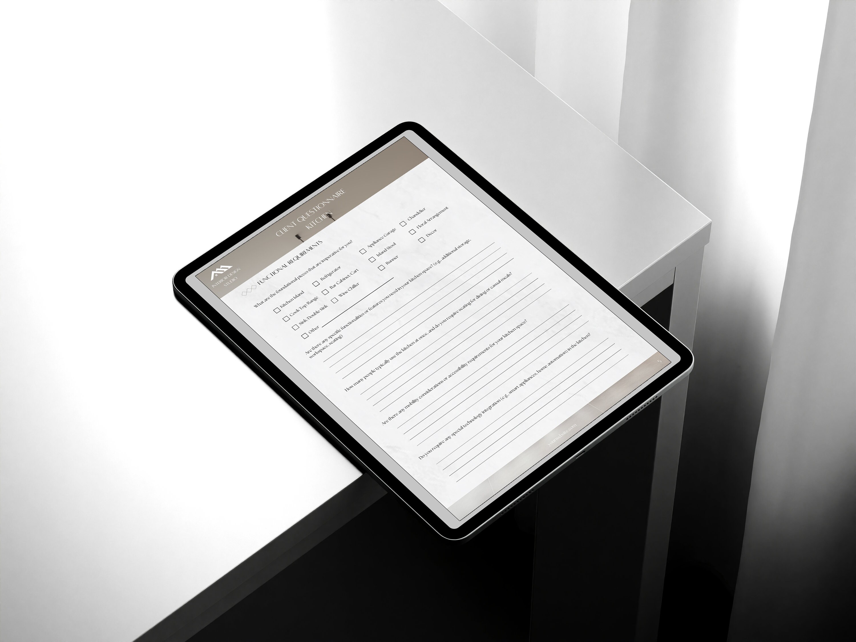 Interior Design Client Questionnaire Kitchen Template Client Onboarding ...