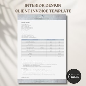 Interior Design Client Invoice Template, Minimalist Invoice Template ...