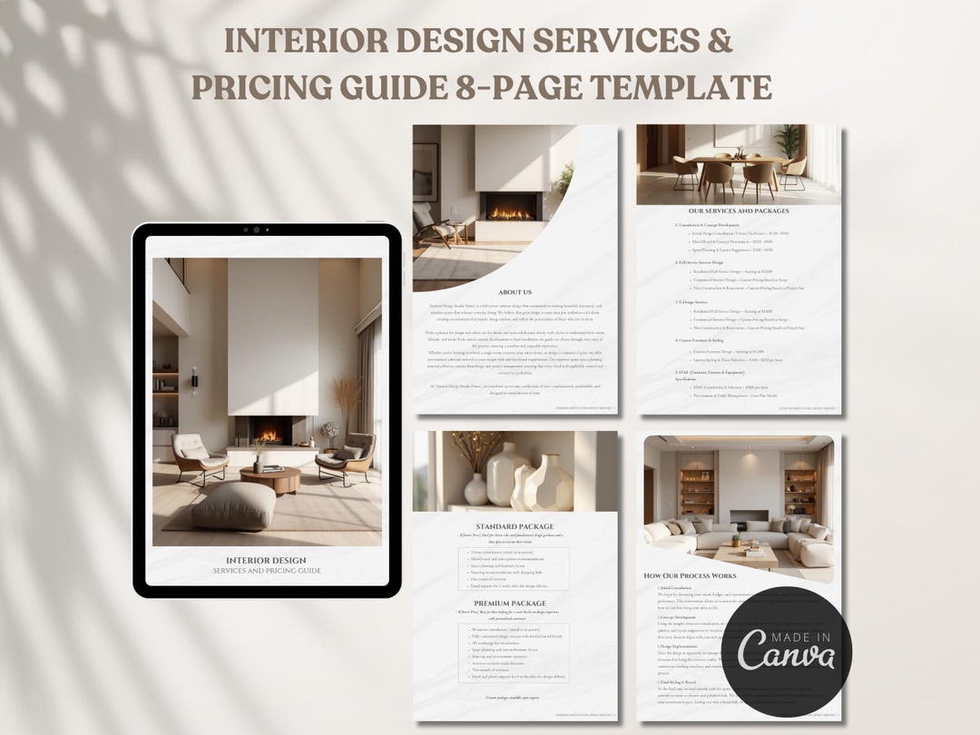 Interior Design Services and Pricing Guide, Design Services Template ...