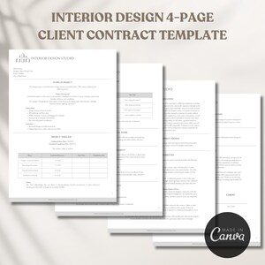 Minimalist Interior Design Client Contract Template, Client Onboarding ...