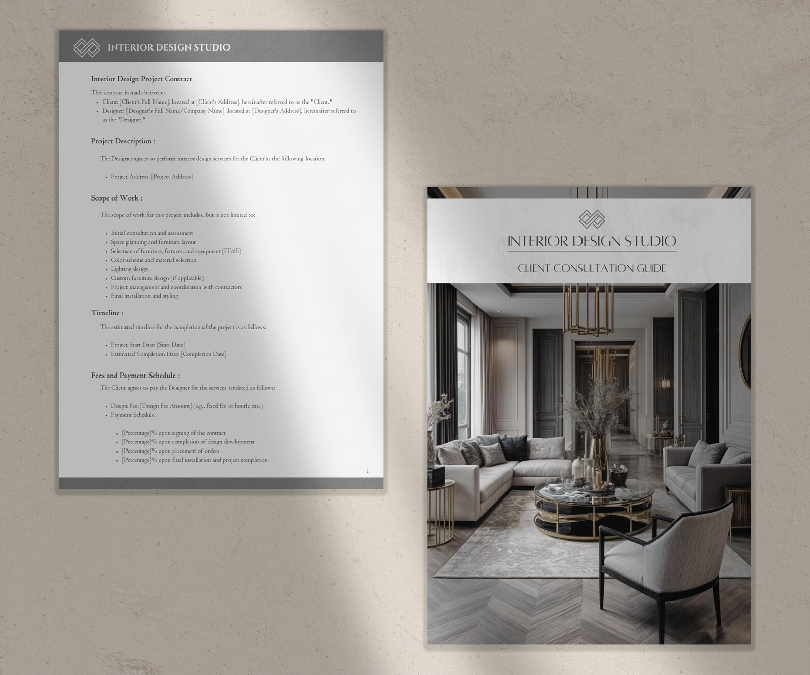 Modern Minimalist Interior Design Client Contract and Client Guide ...