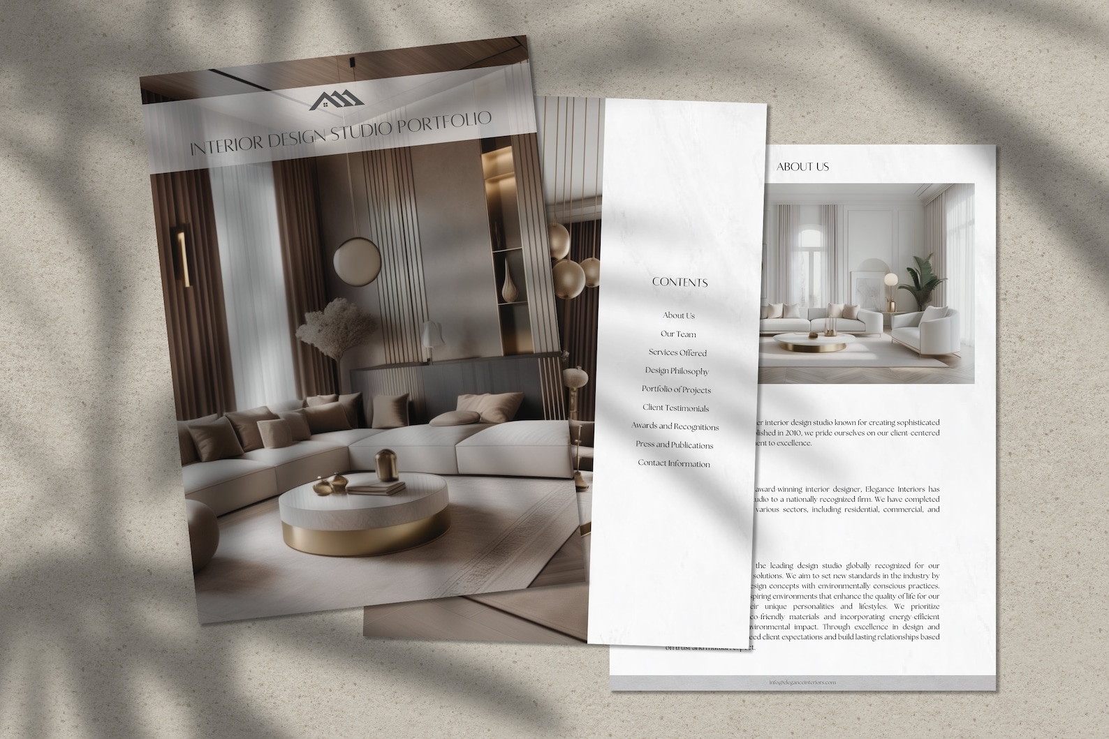 Minimalist Interior Design Studio Portfolio Template Onboarding Client ...