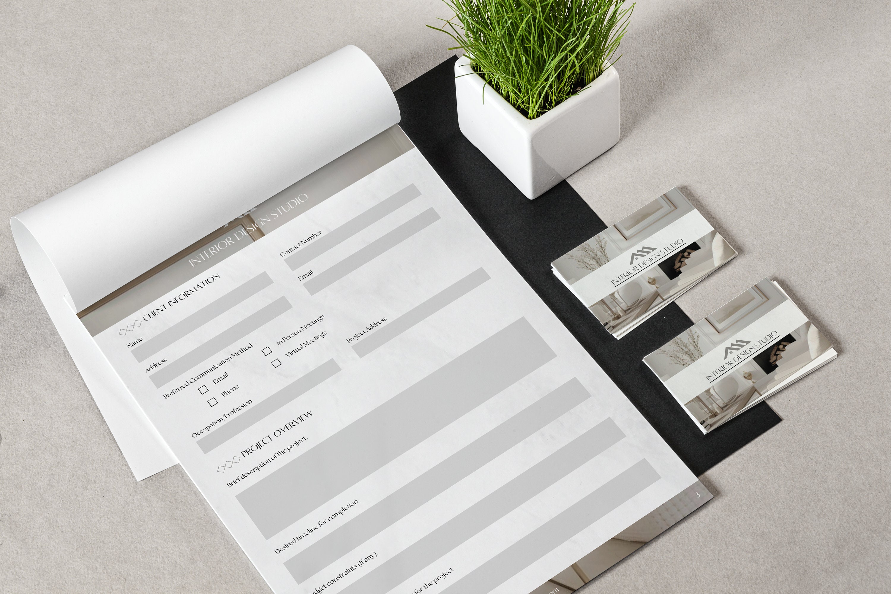 Minimalist Gray Interior Design Client Consultation Guide Template ...
