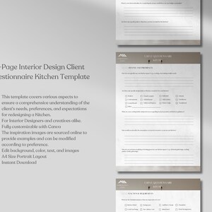 Interior Design Client Questionnaire Kitchen Template Client Onboarding ...
