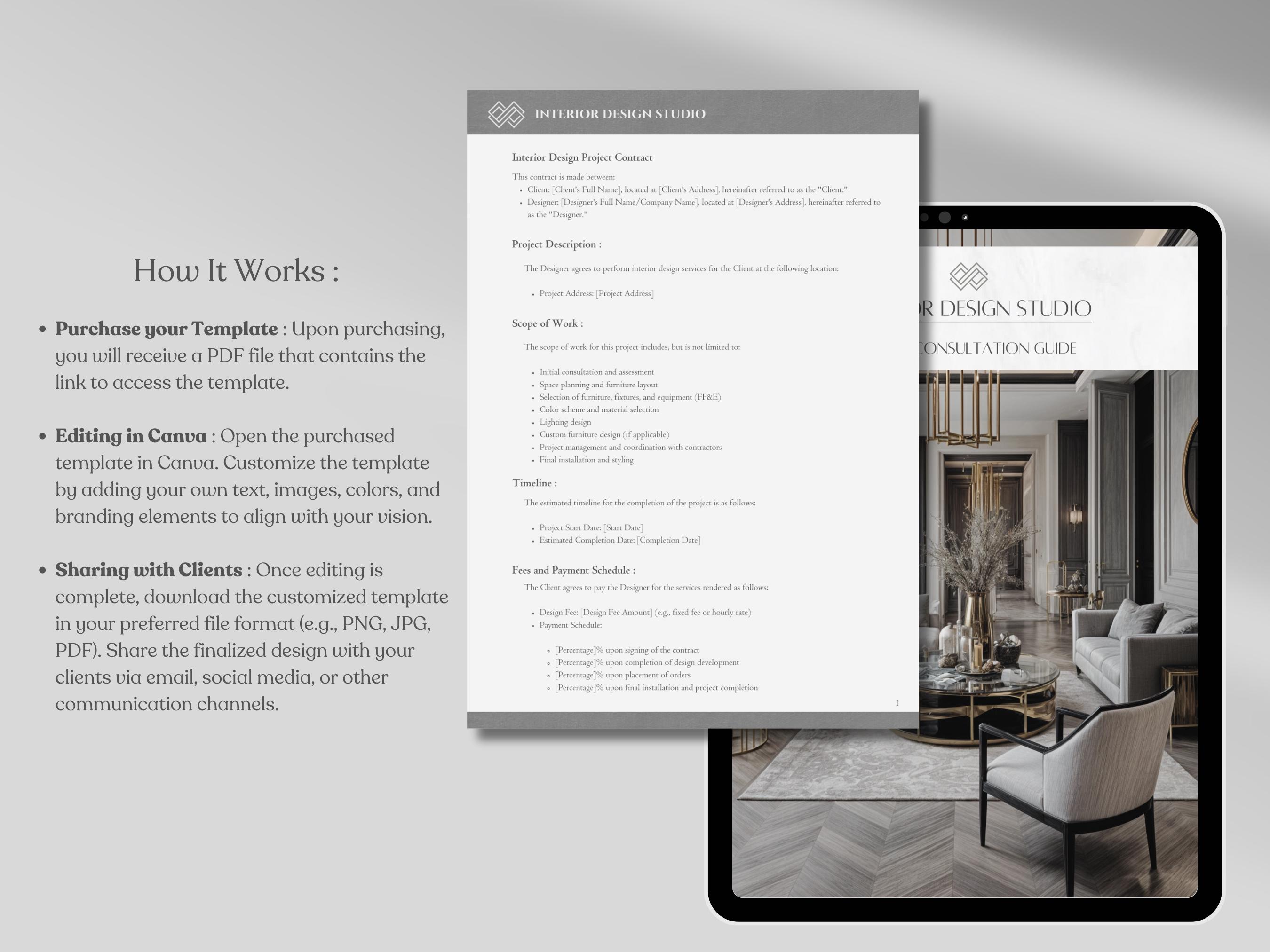 Modern Minimalist Interior Design Client Contract and Client Guide ...