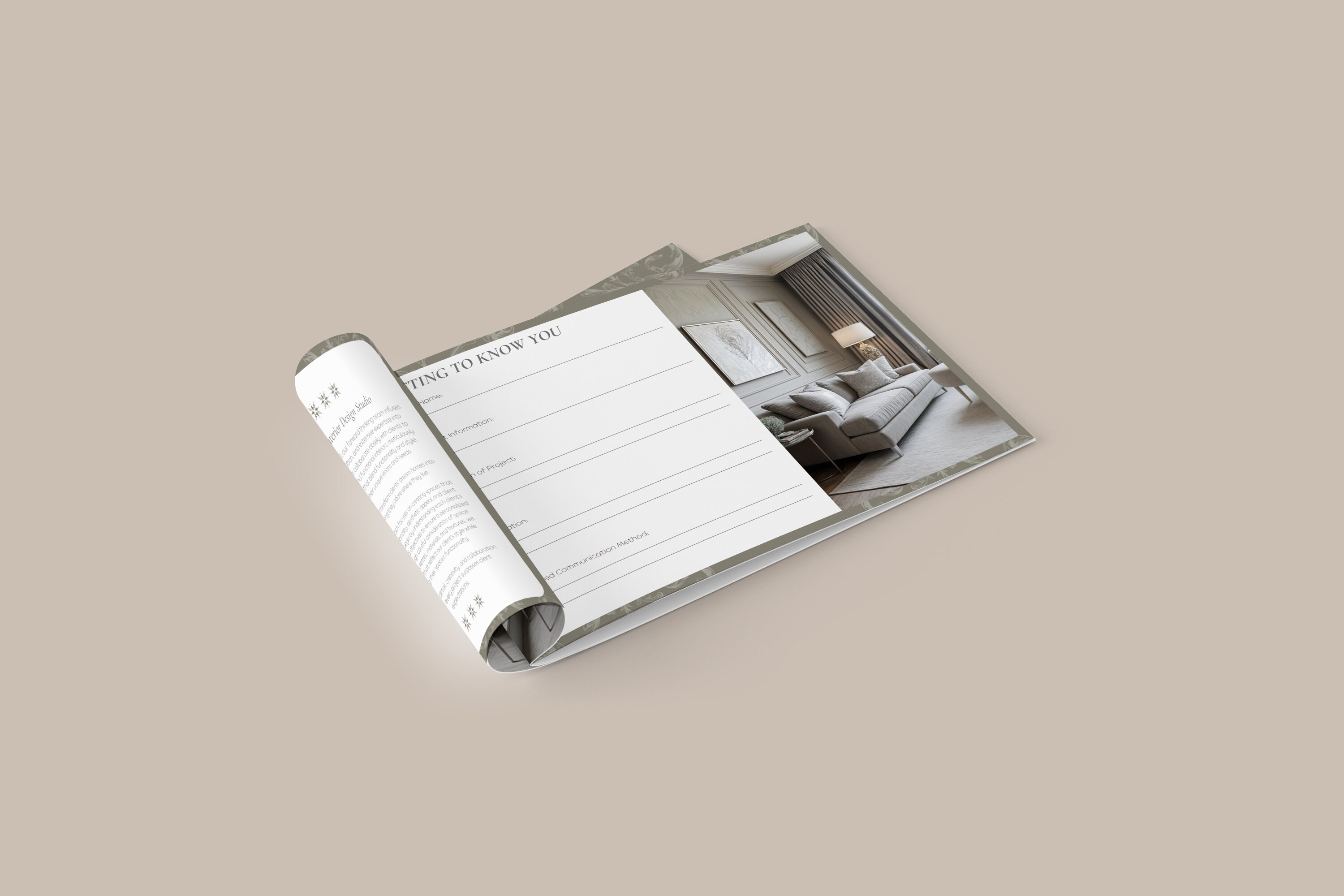 Modern Green Interior Design Client Consultation Guide Template Client ...