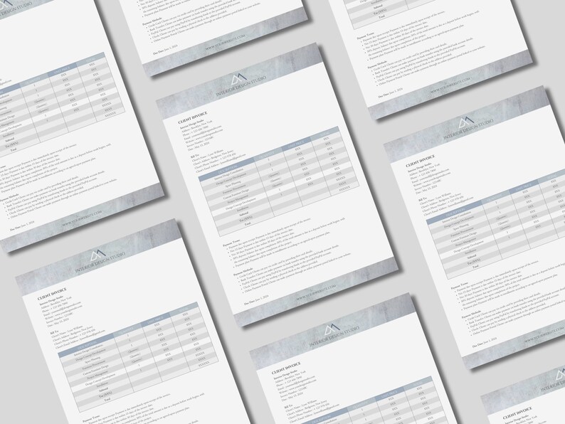 Interior Design Client Invoice Template, Minimalist Invoice Template ...