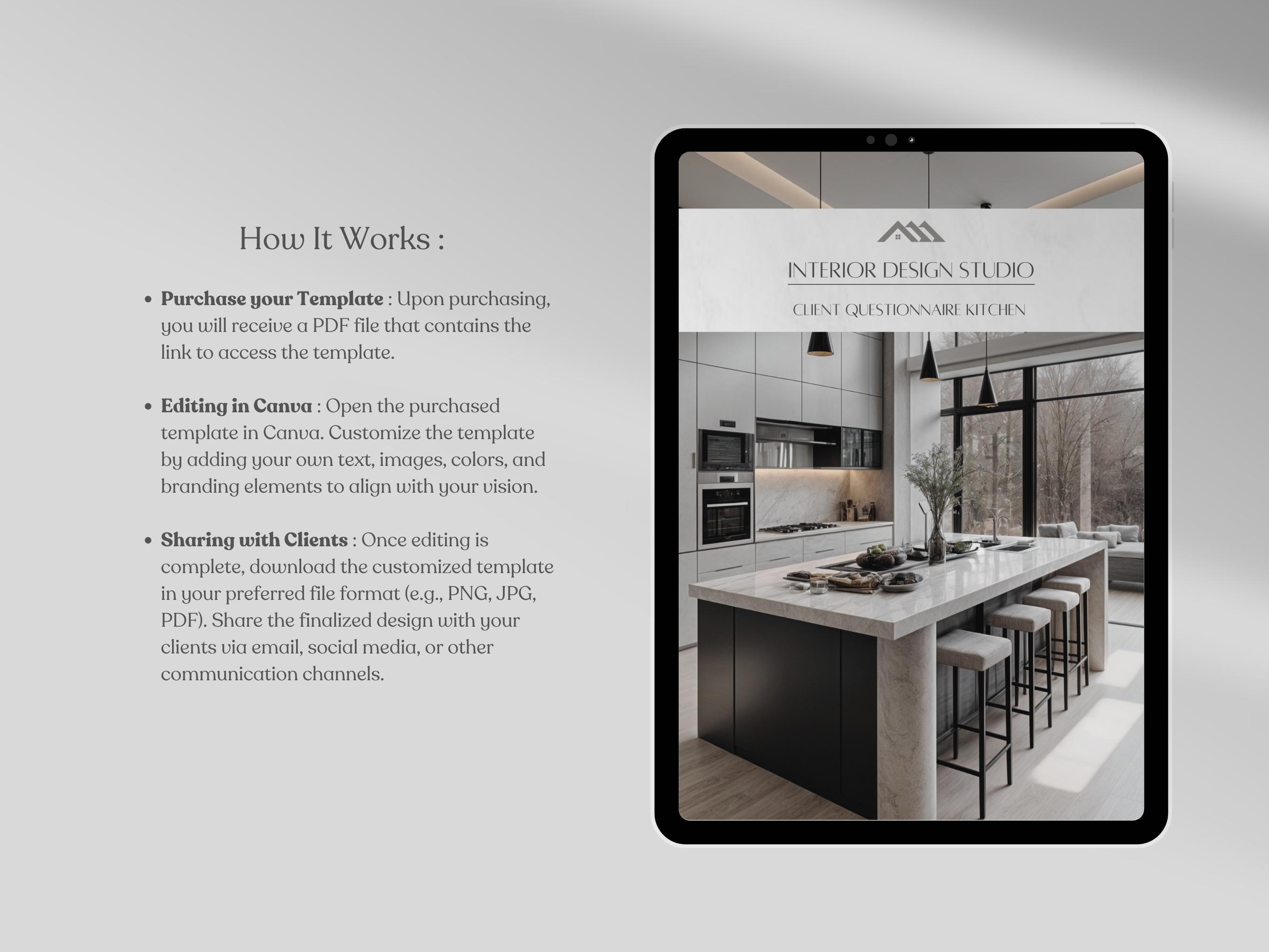Modern Interior Design Client Questionnaire Kitchen Template Client ...