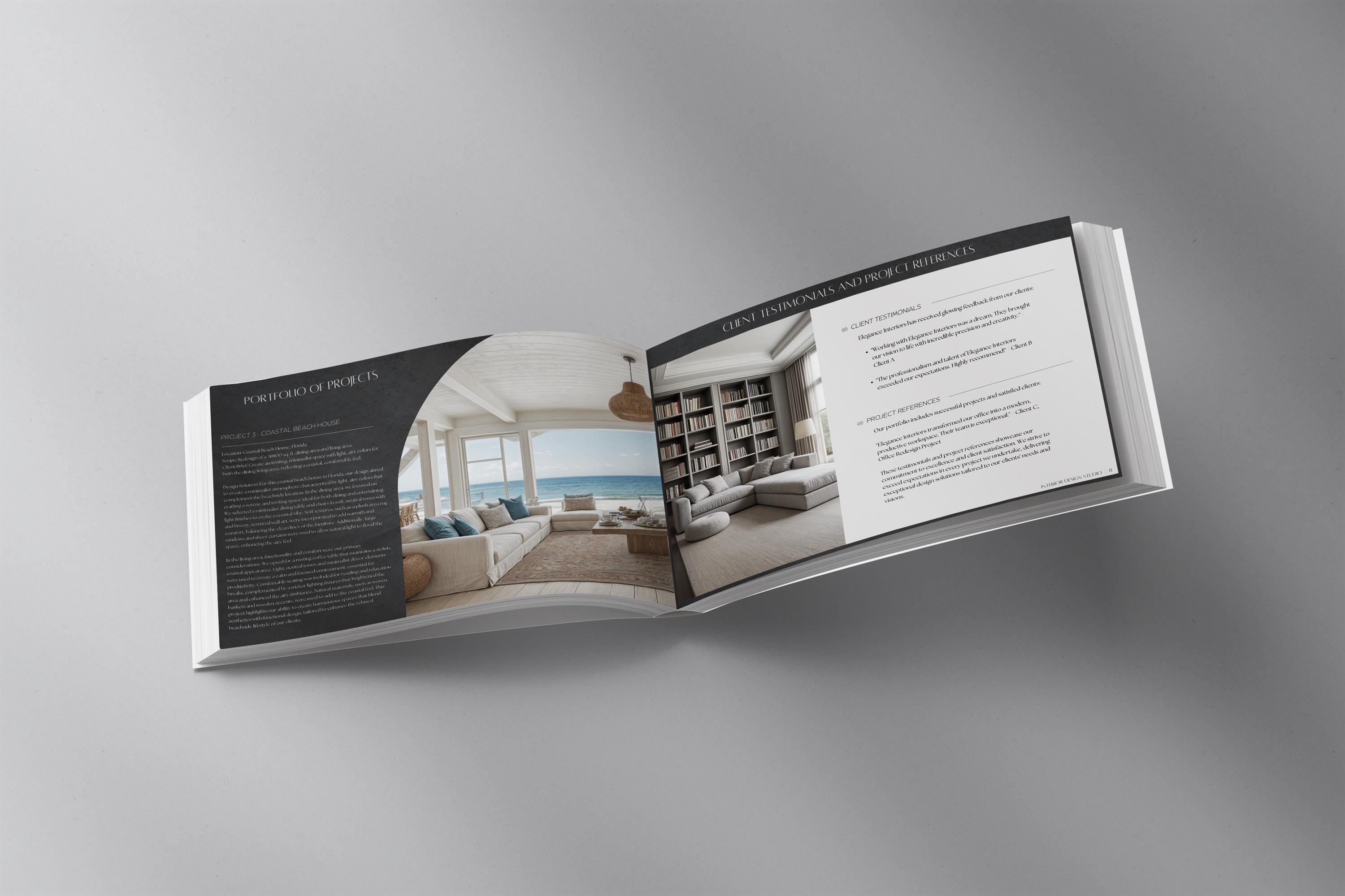 Minimalist Black Interior Design Studio Portfolio Template Onboarding ...