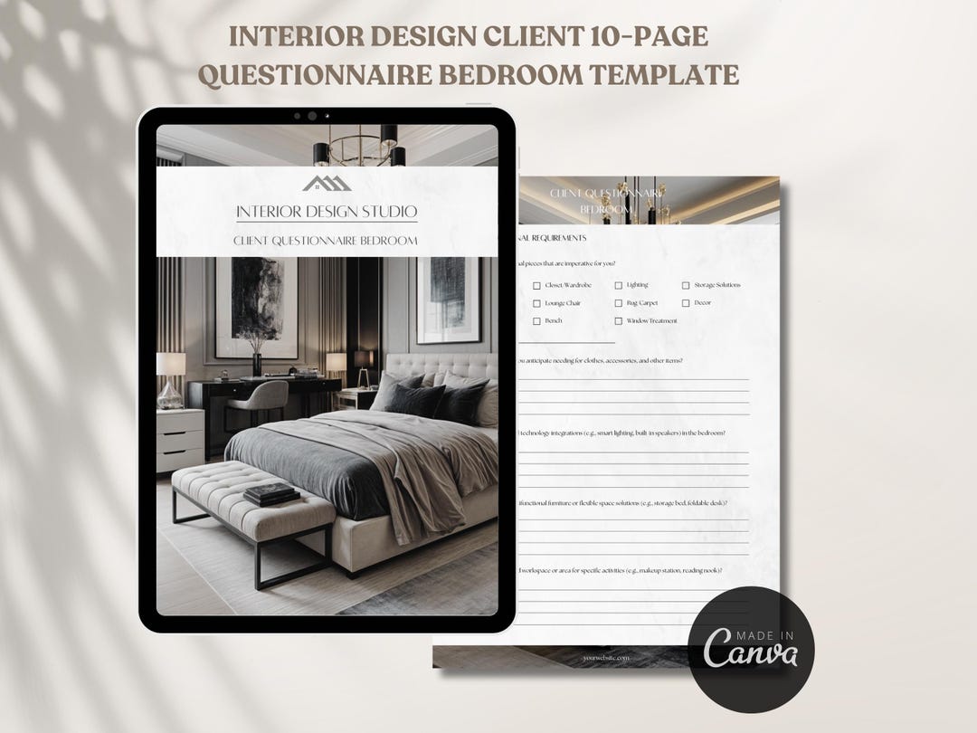 Modern Interior Design Client Questionnaire Bedroom Template Client ...