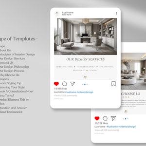 Interior Design Instagram Post Template Social Media Instagram Branding ...
