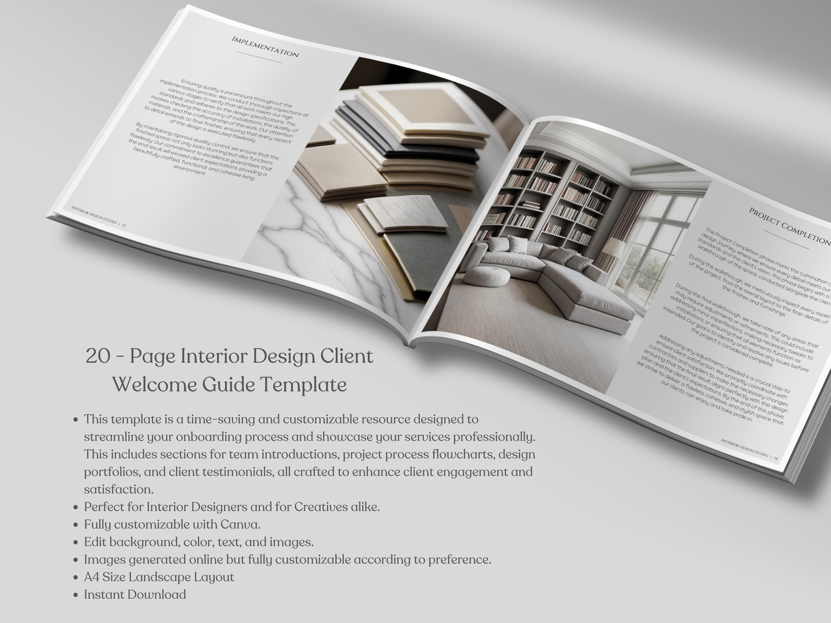 Interior Design Client Welcome Guide Template Interior Design Studio ...