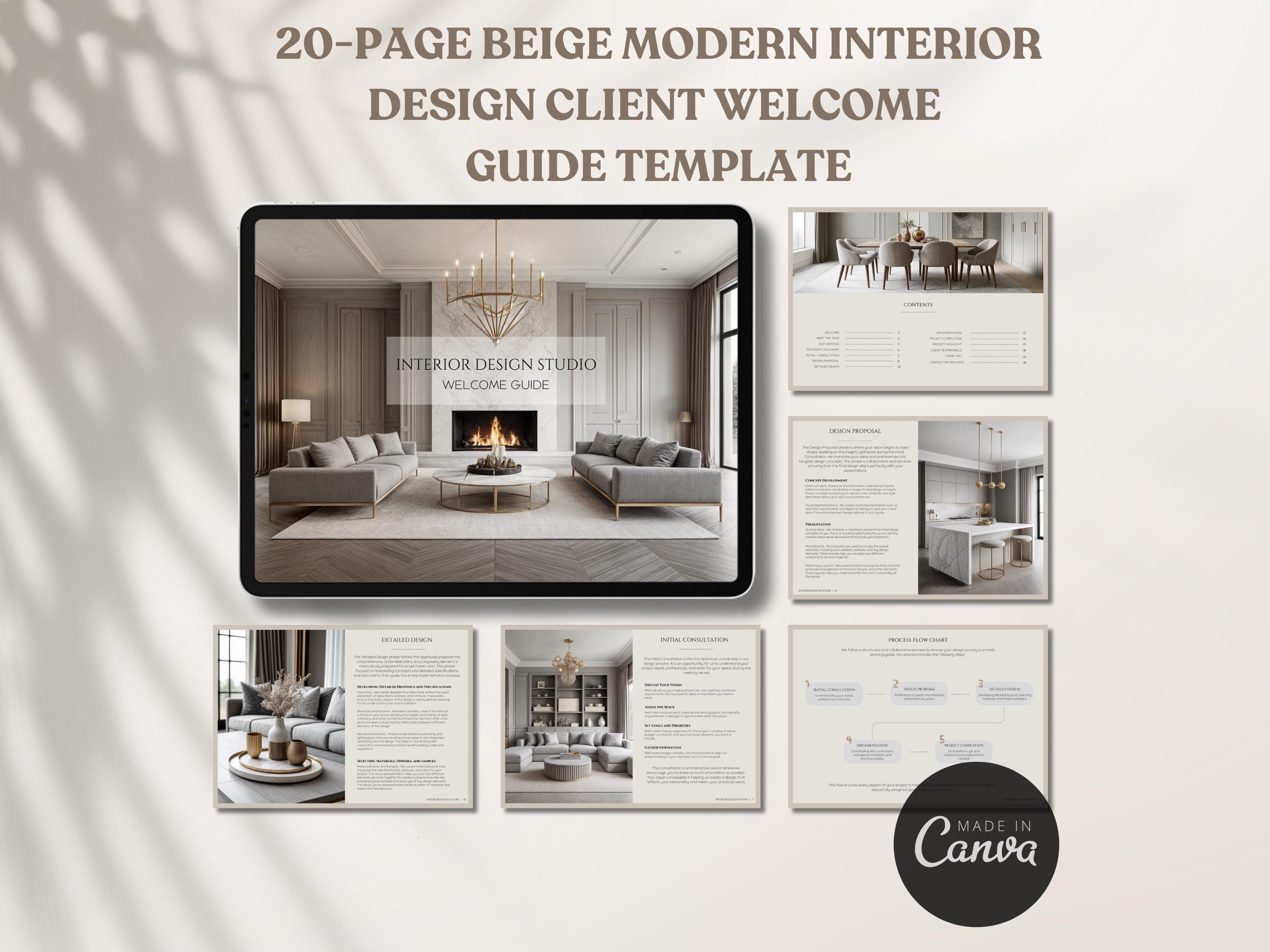 Interior Design Client Welcome Guide Template Interior Design Studio ...