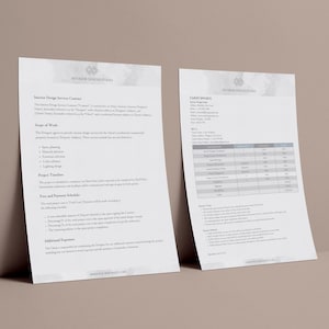 Gray Minimalist Interior Design Client Contract and Invoice Template ...