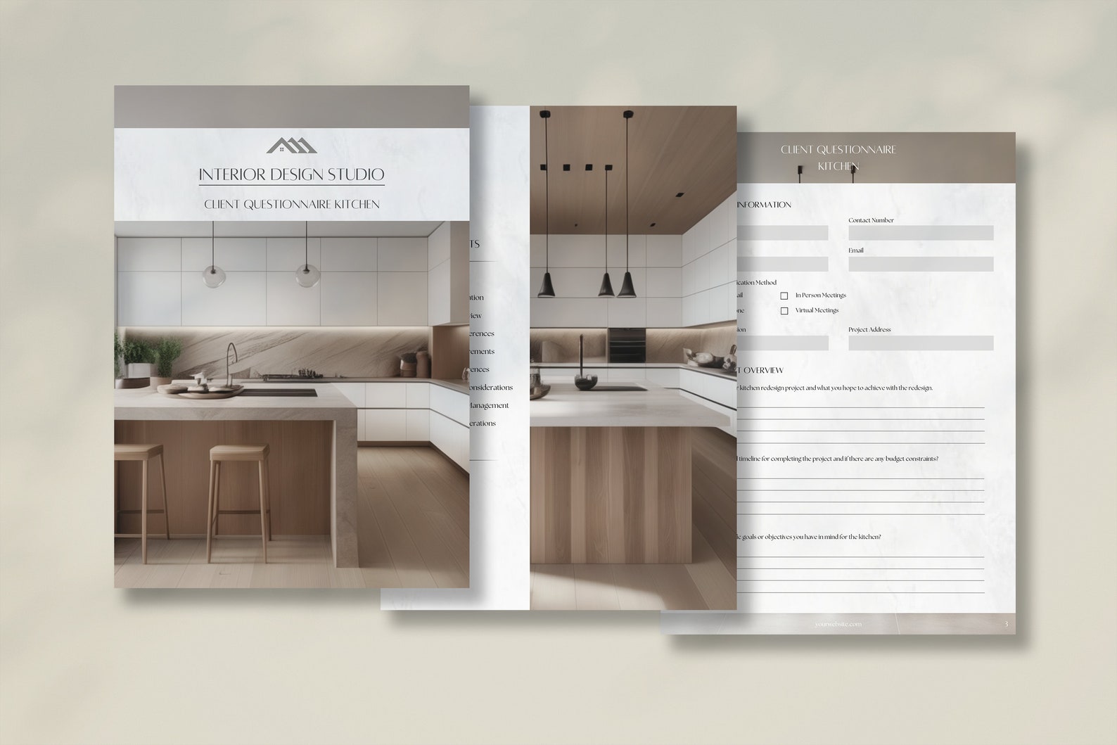 Interior Design Client Questionnaire Kitchen Template Client Onboarding ...