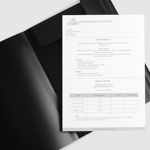 Minimalist Interior Design Client Contract Template, Client Onboarding ...