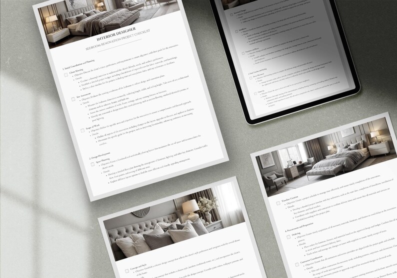 Interior Designer Checklist Bedroom Renovation Project Template ...
